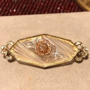 Vintage | Jewelry | Vintage Camphor Glass Rose Brooch Pin | Poshmark